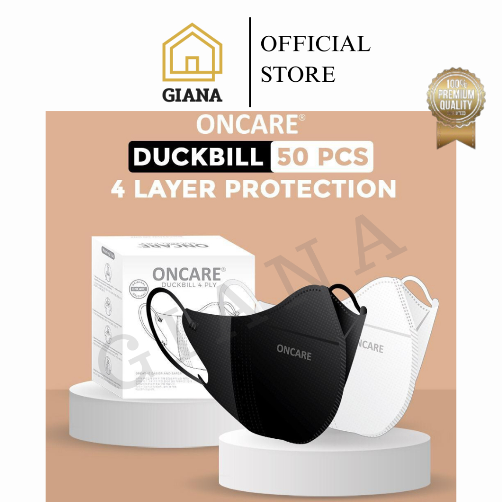 Jual GIA ORIGINAL Duckbill ONCARE Embos 4 Ply 4 Lapis Masker Duckbill 1 ...