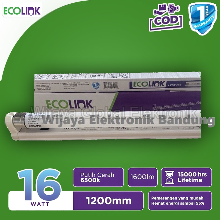 Jual Lampu TL LED SET T8 Ecofit 16 Watt 16Watt 16W 16 W + BARE BATTEN ...