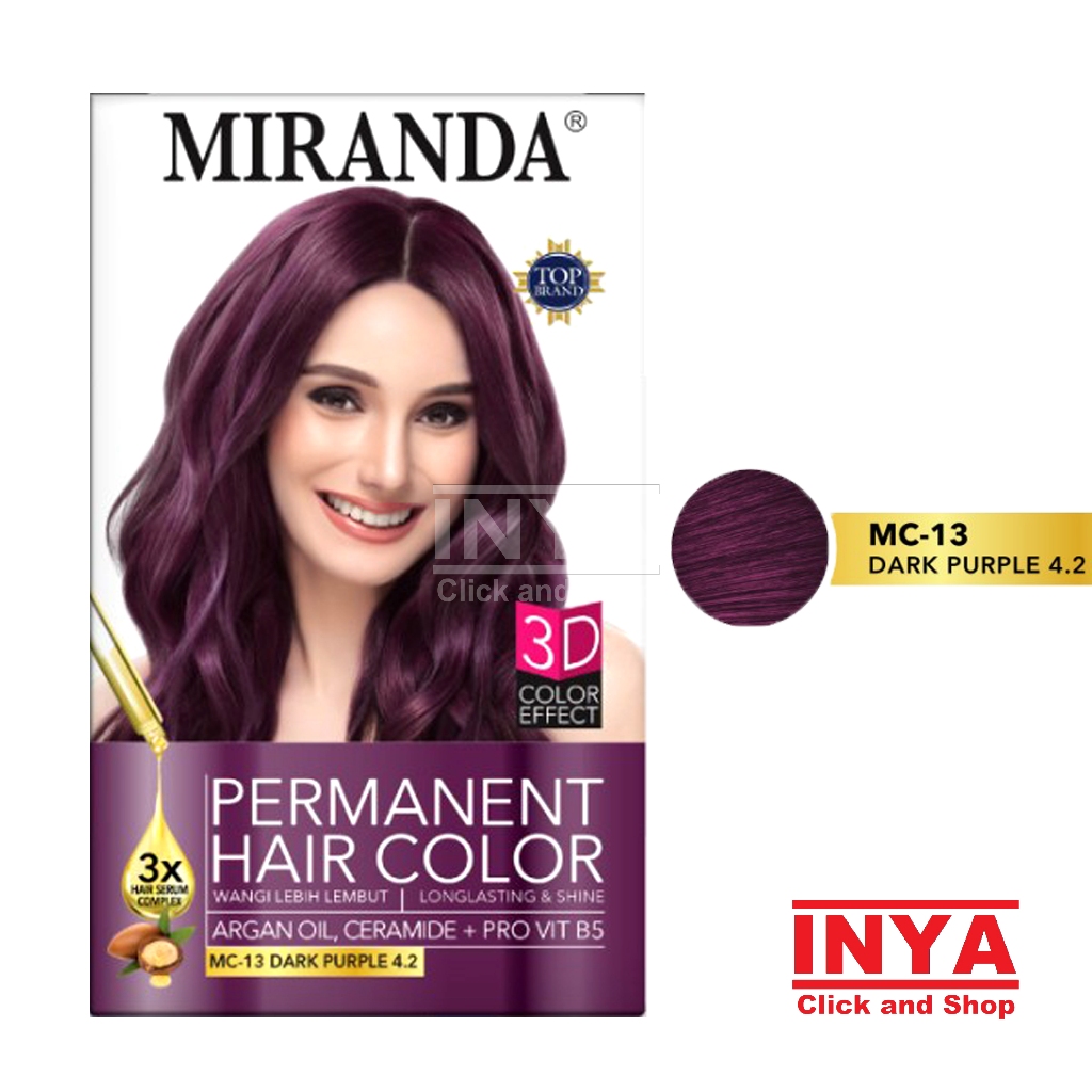 Jual Semir Rambut MIRANDA MC-13 DARK PURPLE 4.2 - Pewarna Rambut (30mlx2)+10ml | Shopee Indonesia