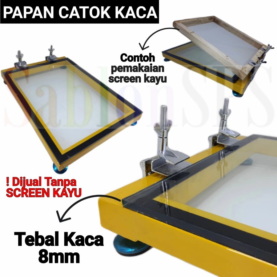 Jual MEJA SABLON PORTABLE BAHAN BESI KACA CATOK ENGSEL | Shopee Indonesia