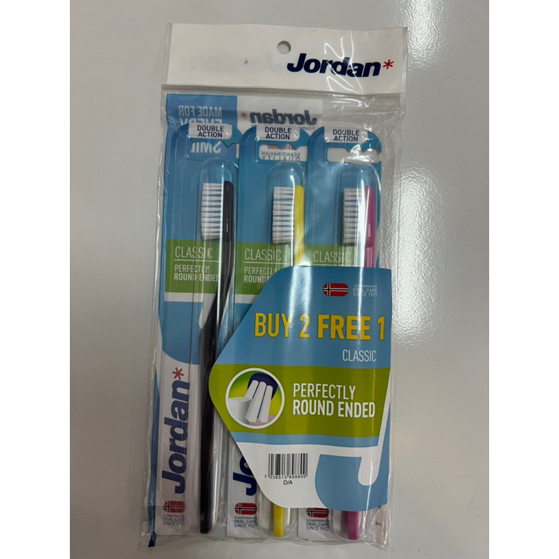 Jual 🩷Jordan🩷 Oral Care Classic Double Action-Sikat gigi Buy 2 Free 1 ...