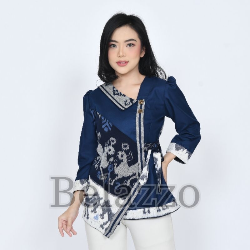 Jual Baju Atasan Blouse Batik Tenun Wanita Etnik Modern Terbaru ...