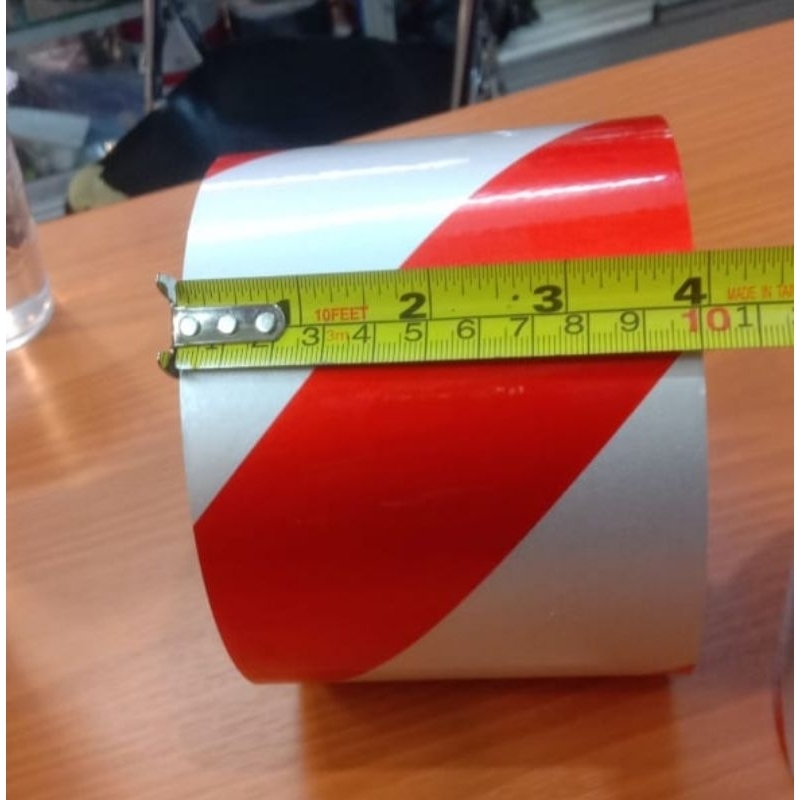 Jual Sticker Reflektif Police Line Tape Merah-Putih Scotchlite Merah ...
