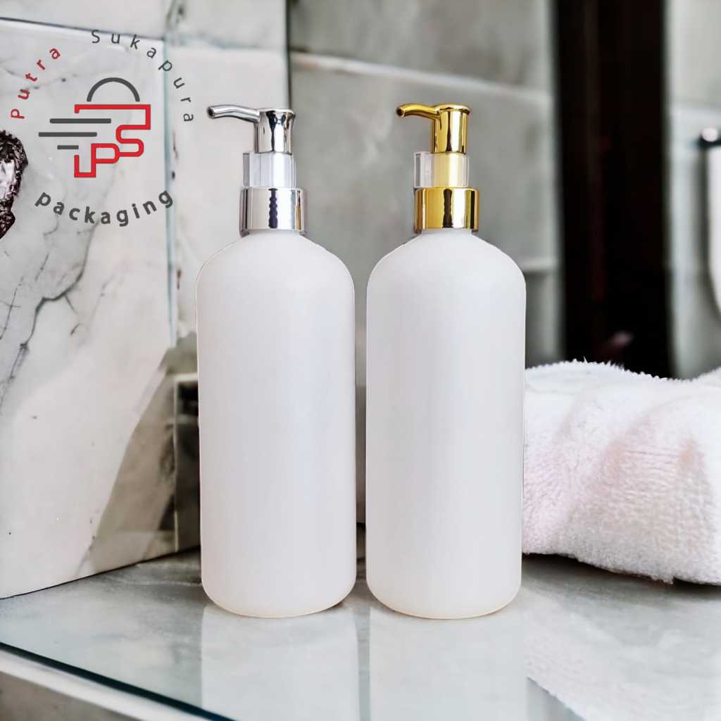 Jual Botol Sabun Cair Pump 500ml Hdpe Natural / Botol Pump 500ml Oil ...