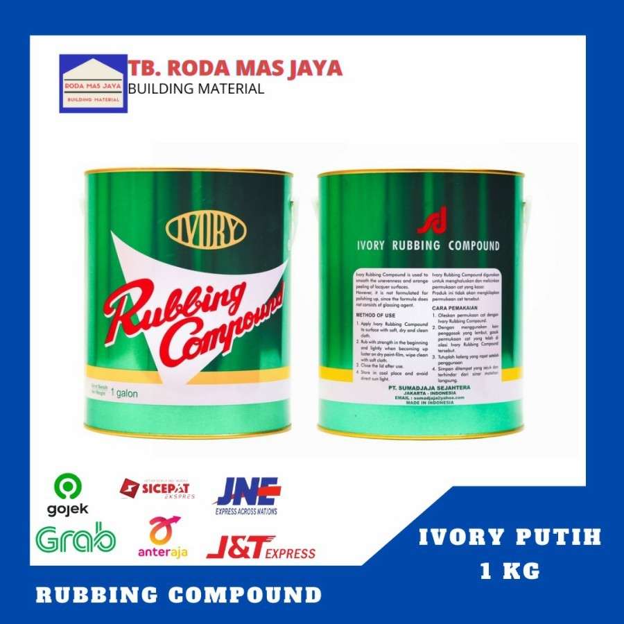 Jual Kompon Ivory Putih / Rubbing Compound 1 Kg/Kompon Ivory Merah ...