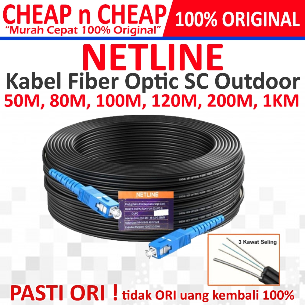 Jual Kabel Fiber Optic 50 Meter SC Outdoor Optik FO 50M 50meter 50 m ...