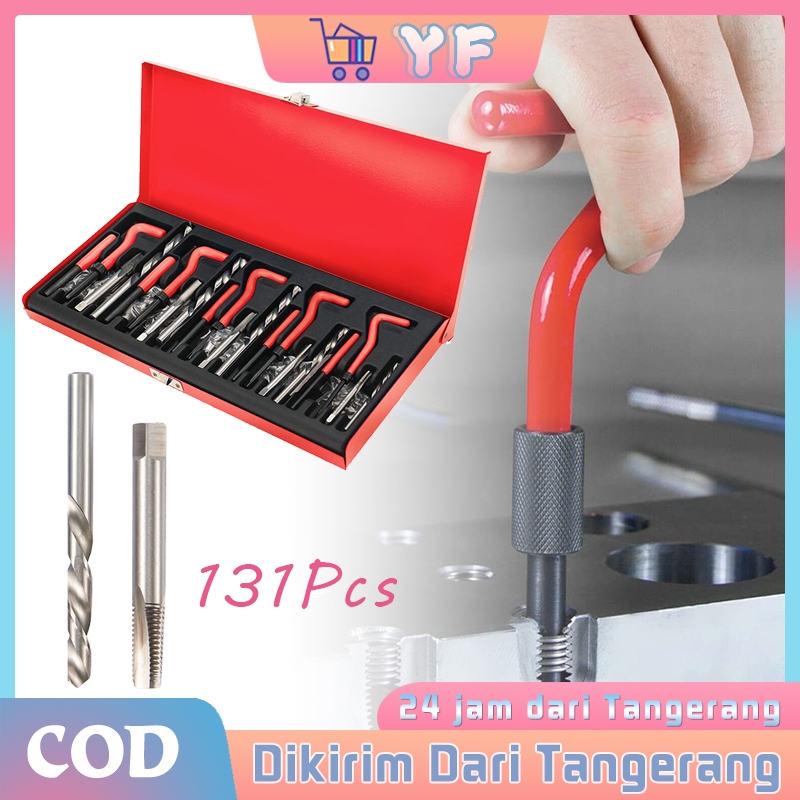 Jual 131Pcs Thread Repair Kit Recoil Baut Set Recoil Thread Repair Baja Karbon M5/M6/M8/M10/M12 ...