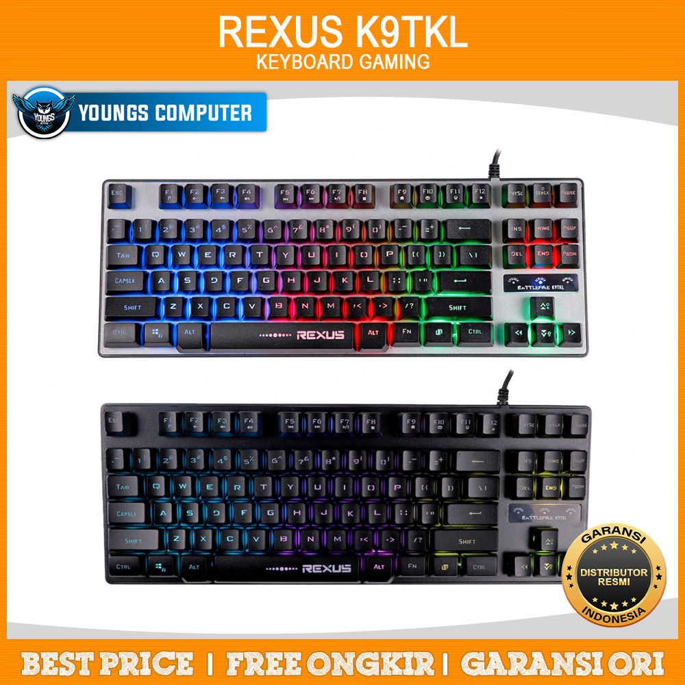 Jual KEYBOARD GAMING REXUS BATTLEFIRE K9TKL FORTRESS K9 TKL RAINBOW LED | Shopee Indonesia