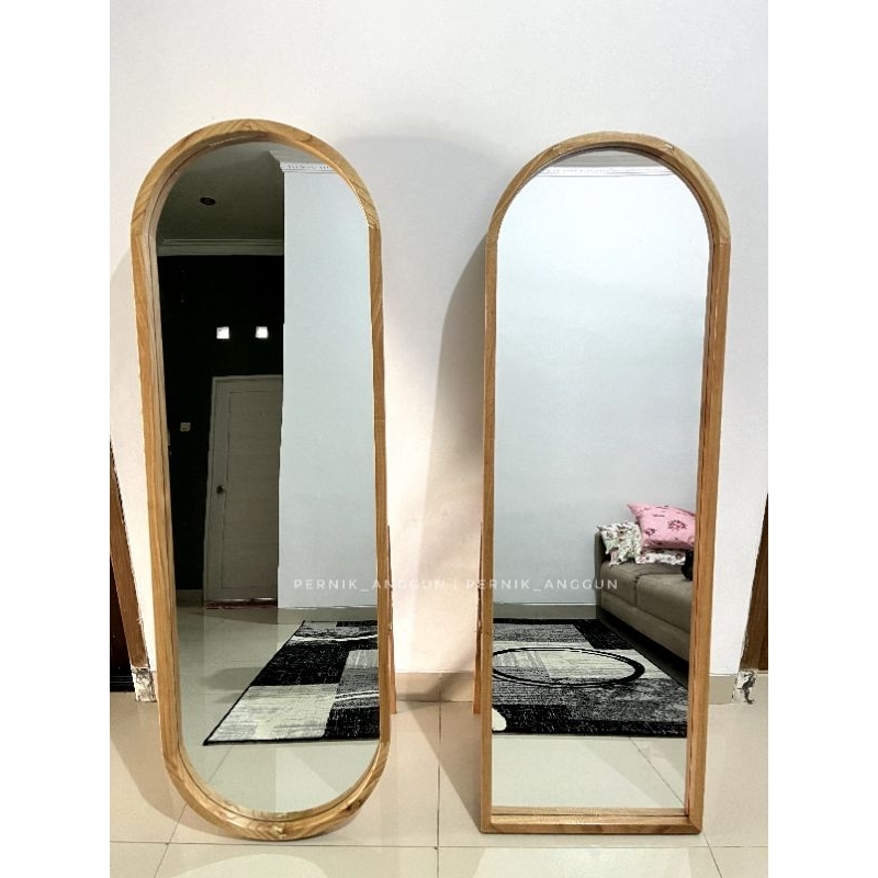 Jual Standing mirror natural kayu solid estetik | Shopee Indonesia