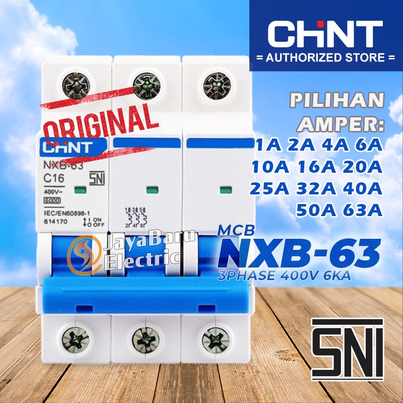 Jual MCB Chint NXB-63 3P 3Pole 3Phase 1A 2A 4A 6A 10A 16A 20A 25A 32A 40A 50A 63A | Shopee Indonesia