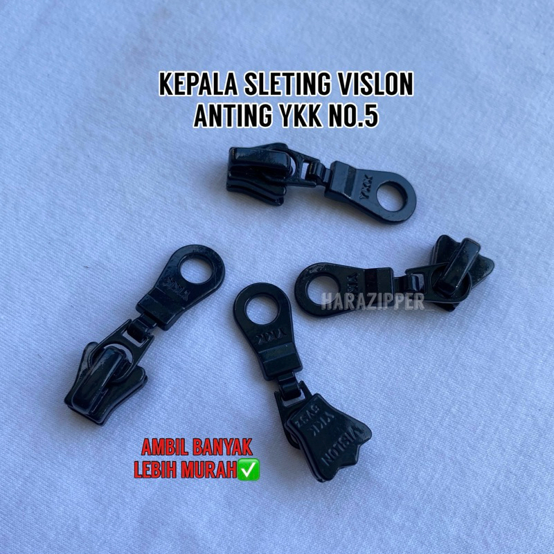 Jual kepala resleting vislon anting ykk no5 hitam | Shopee Indonesia