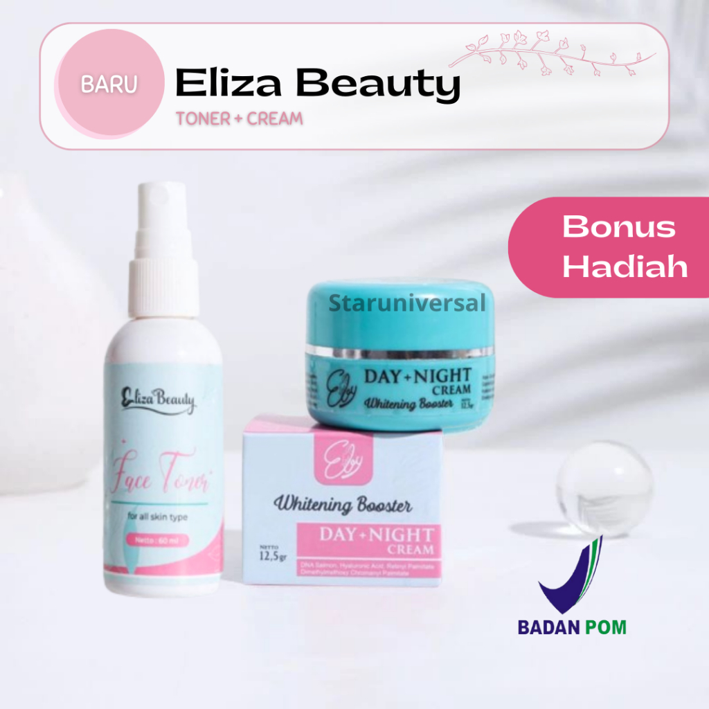 Jual [COD] Paket Eliza Beauty Eby Day & Night Cream dengan Toner Wajah ...