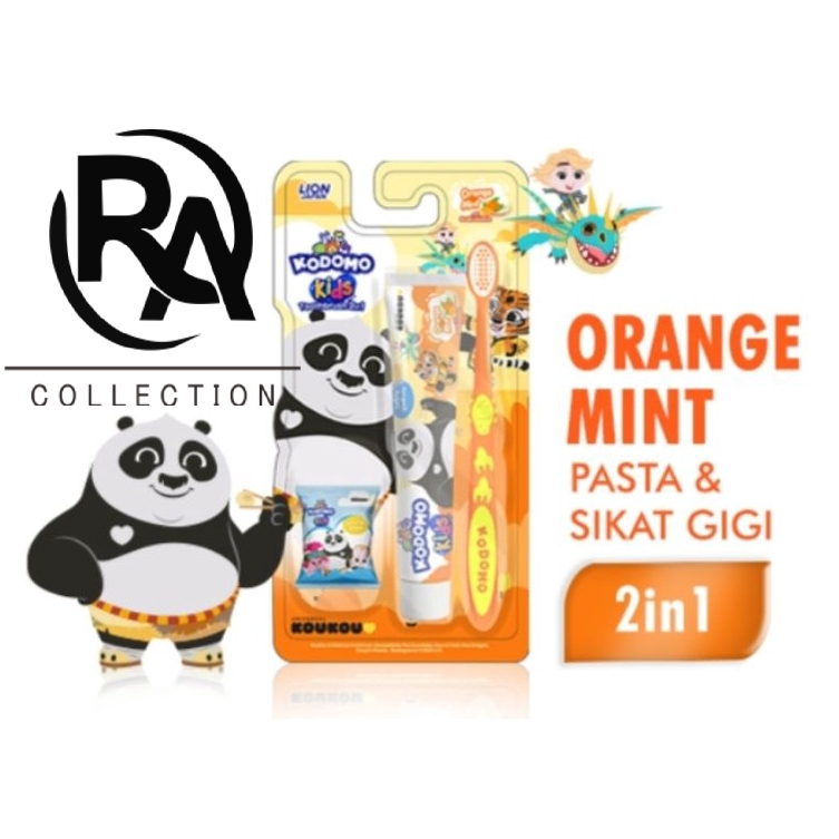 Jual Kodomo Kids Tootbrush & Toothpaste Pasta dan Sikat Gigi Orange ...