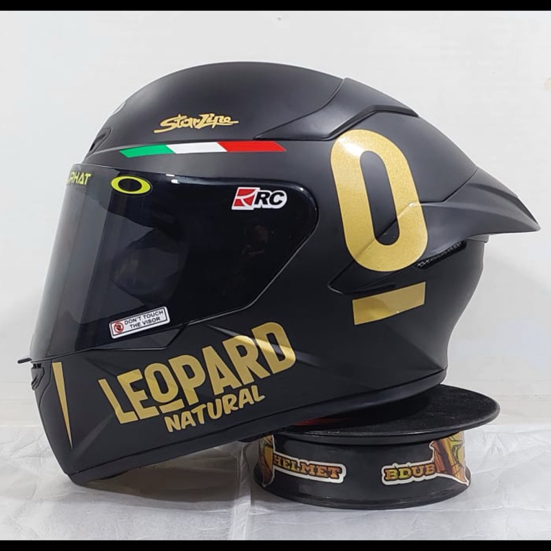Jual Helm Full face Ttc Polos Hitam Doft Paket Ganteng LEOPARD || Helm ...