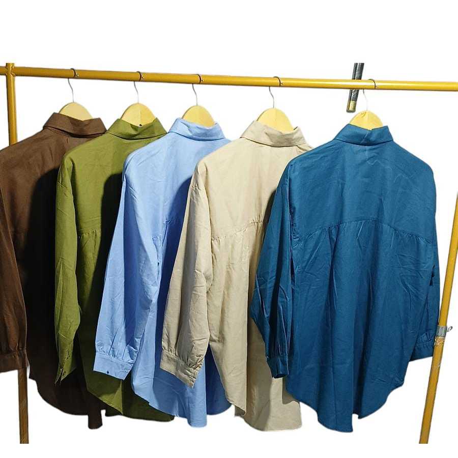 Jual CHIKA TOP SHIRT LINEN POLOS PREMIUM LD 130/KEMEJA WANITA POLOS ...