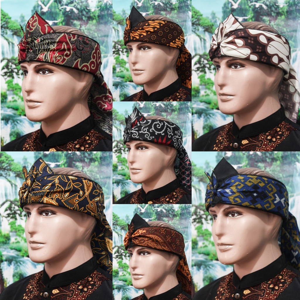 Jual Ikat kepala dewasa & anak topi blangkon sunda bolong batik hitam ...