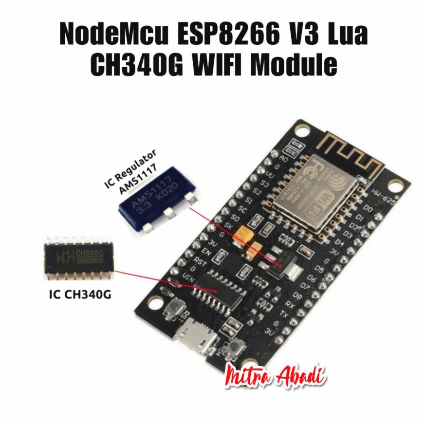 Jual Menarik NodeMcu ESP8266 V3 Lua CH34G WIFI Module | Shopee Indonesia
