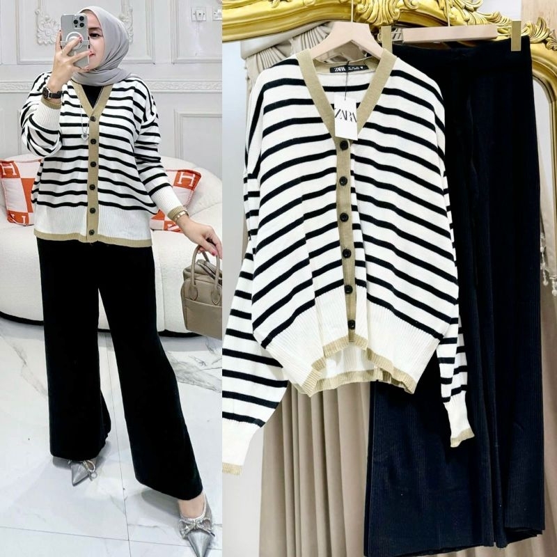 Jual STELAN rajut knit Z*RA salur IMPR PRENIUM | Shopee Indonesia