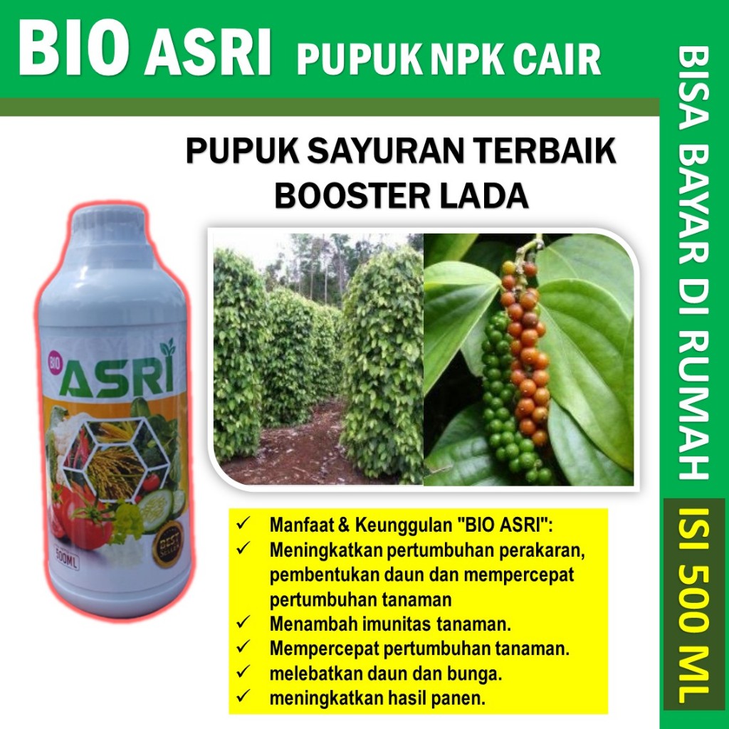 Jual PUPUK PELEBAT LADA Paling Bagus – 500 ML Bio ASRI Grow Pupuk NPK ...