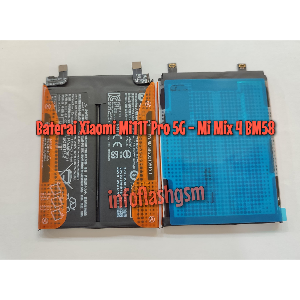 Jual Baterai Batre Battery Xiaomi Mi11T Mi 11T Pro 5G - Mi Mix 4 BM58 ...
