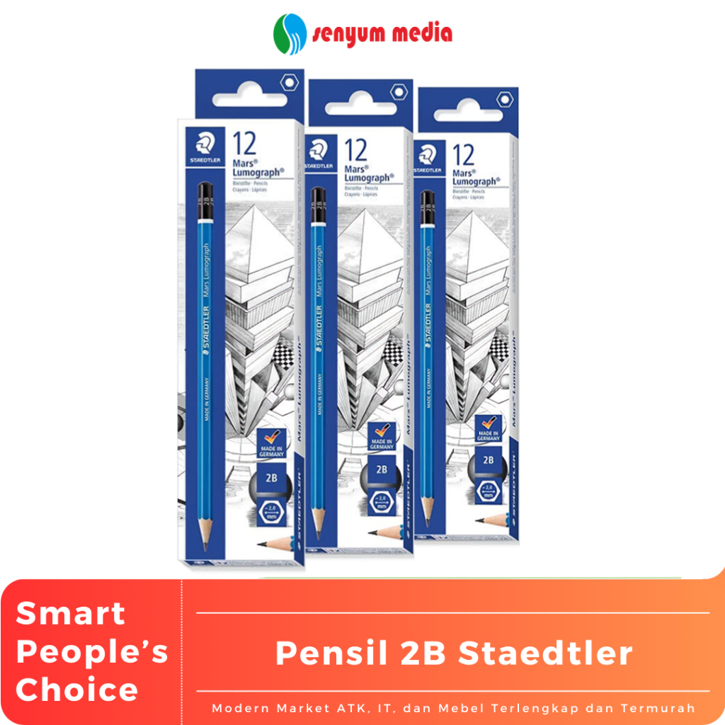 Jual Pensil Staedtler 2B (1 Pack Isi 12 Pcs) (S:DZN) | Shopee Indonesia