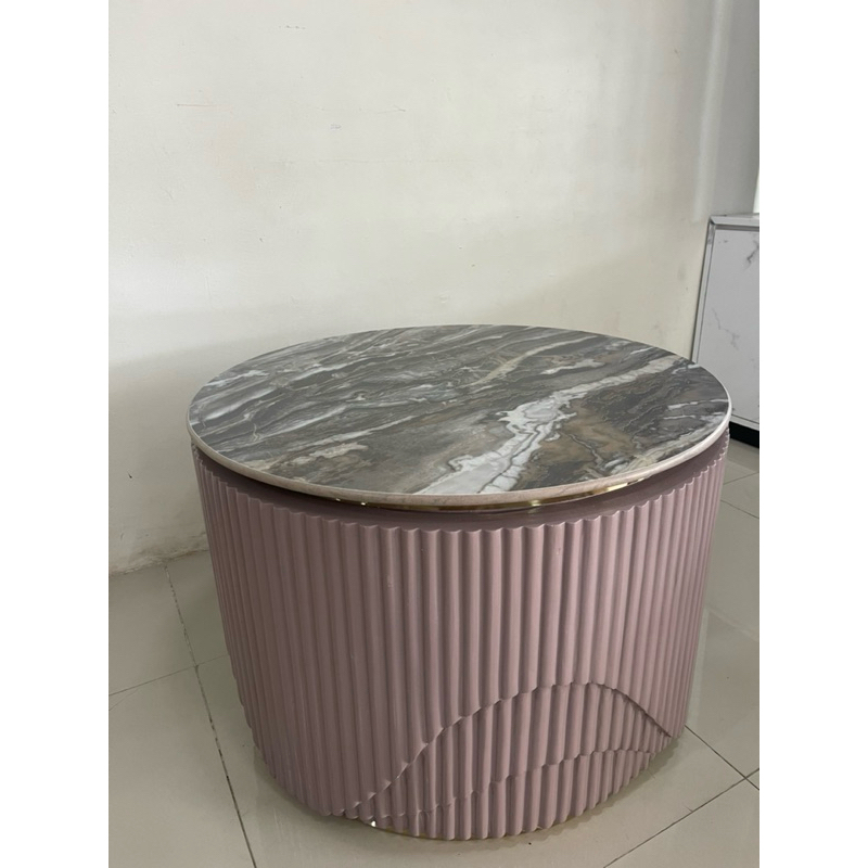 Jual meja tamu bulat top granit | Shopee Indonesia