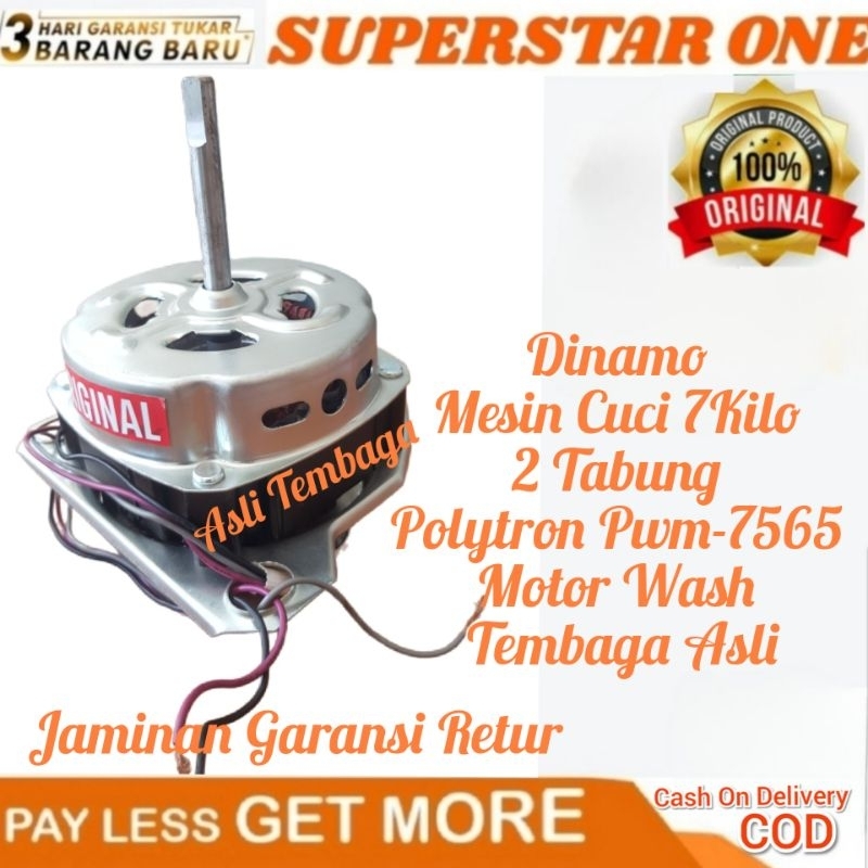 Jual Dinamo Mesin Cuci 7kilo 2 Tabung POLYTRON PWM-7565 Motor Wash Tembaga Asli | Shopee Indonesia