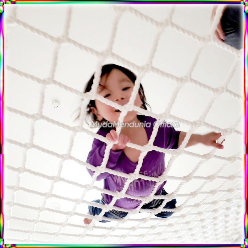 Jual Jaring Outbound Nilon 10mm Safety Net Proyek Hammock Loft Net ...