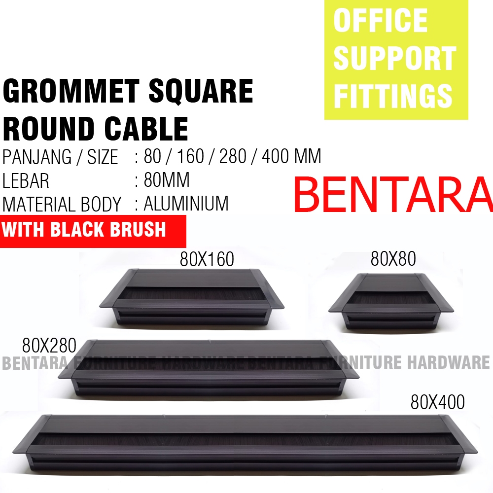 Jual 400 MM SQUARE GROMMET ALUMINIUM SILVER BLACK - LUBANG KABEL LOGAM ...