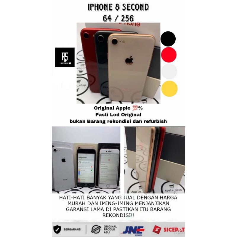 Jual Apple iPhone 8 64GB 256GB Fulset Lcd Original 100% Mulus No Recond ...
