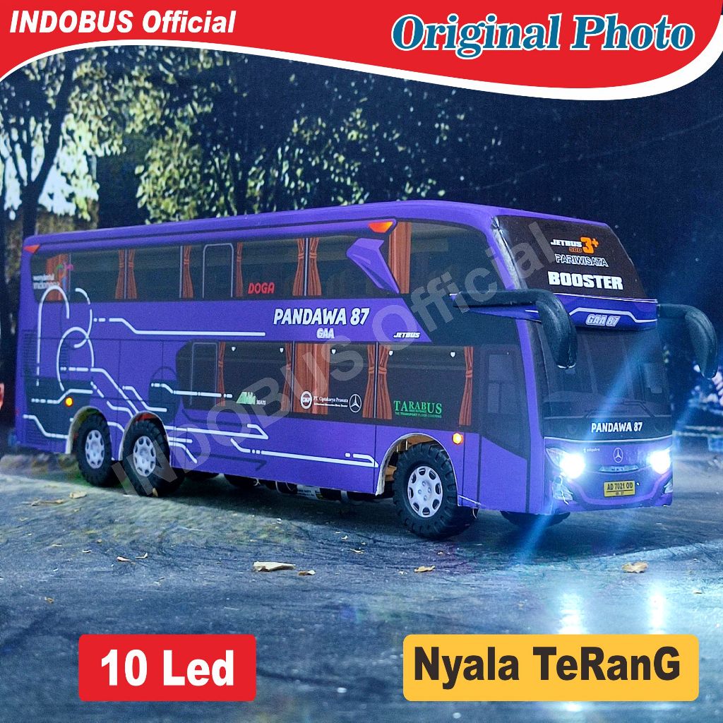 Jual Miniatur Bus Bis Pandawa 87 Double Decker Booster | Shopee Indonesia