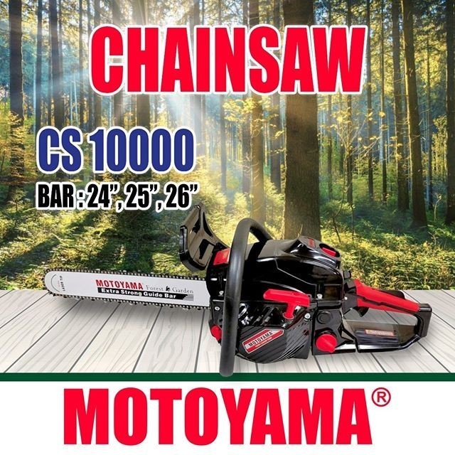Jual Chainsaw Mesin Potong Kayu MOTOYAMA Tipe CS 10000 Bar Baja 26 ...