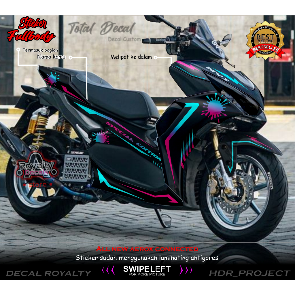 Jual Decal sticker Yamaha aerox connected fullbody sticker aerox old ...