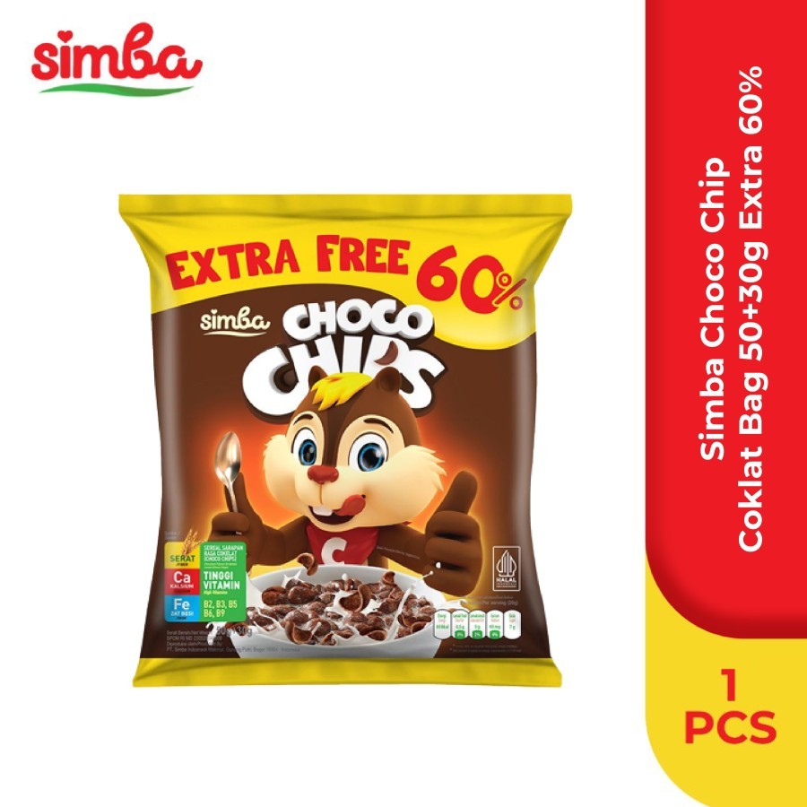 Jual Choco Chip Cereal SIMBA Bag 50gr Free 60% Extra Lebih Hemat ...