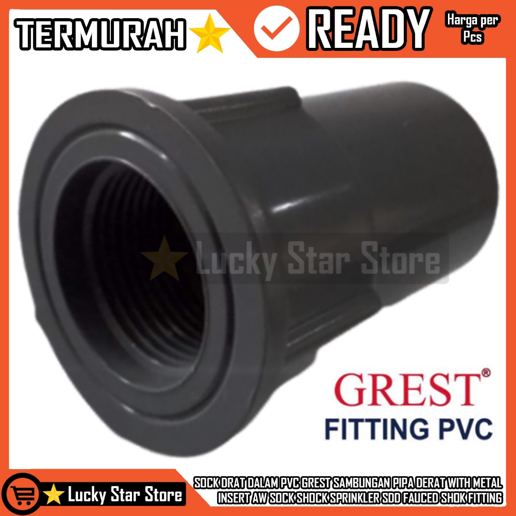 Jual SOCK DRAT DALAM PVC GREST SAMBUNGAN PIPA DERAT WITH METAL INSERT ...