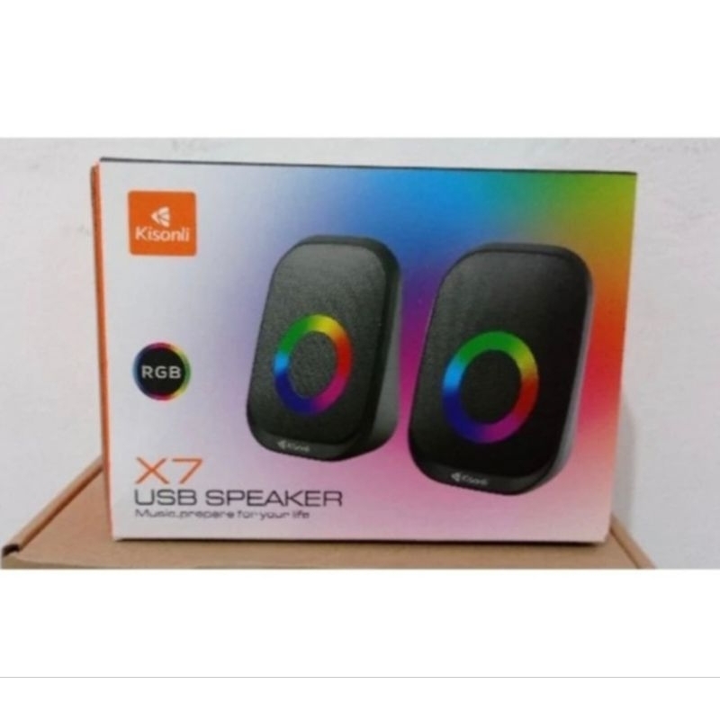 Jual Speaker KISONLI RGB Usb X7 / X12 Warna Hitam | Shopee Indonesia