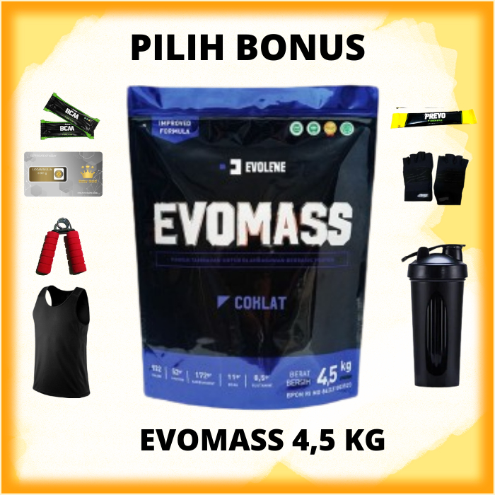 Jual EVOMASS 10LBS EVOLENE 4,5 KG EVOLENE SUSU PROTEIN EVOMASS10 LBS ...