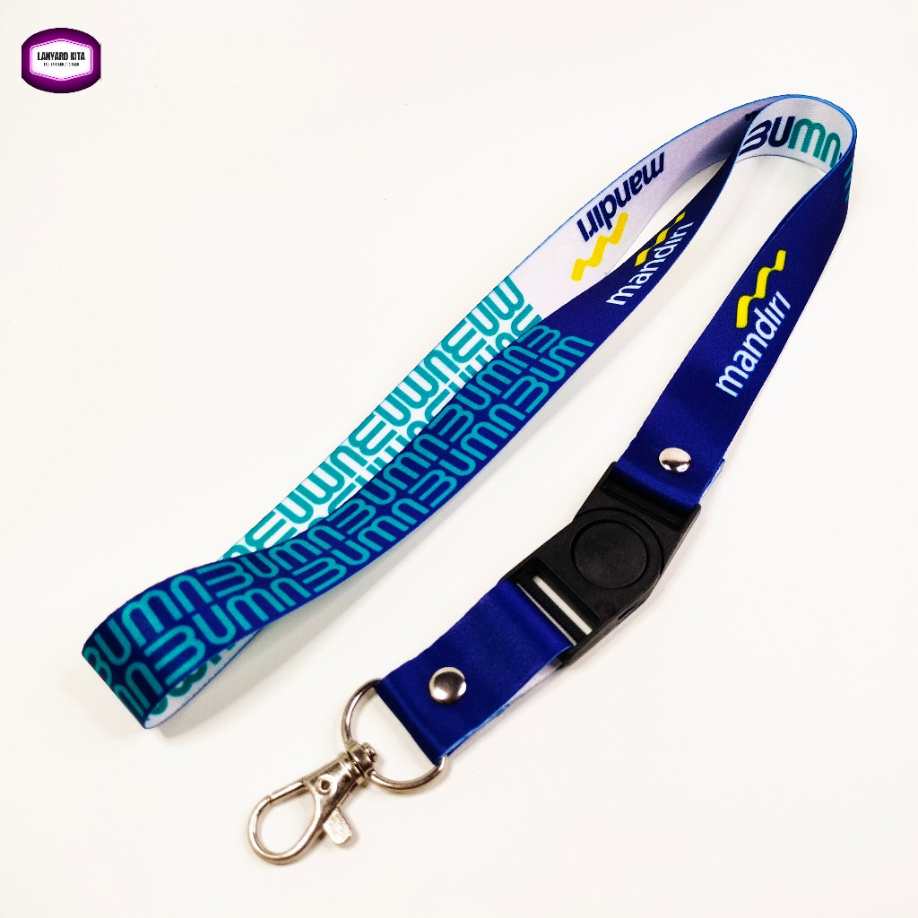 Jual MANDIRI TALI LANYARD GANTUNGAN ID CARD PRINTING 2 CM BAHAN TISSUE ...