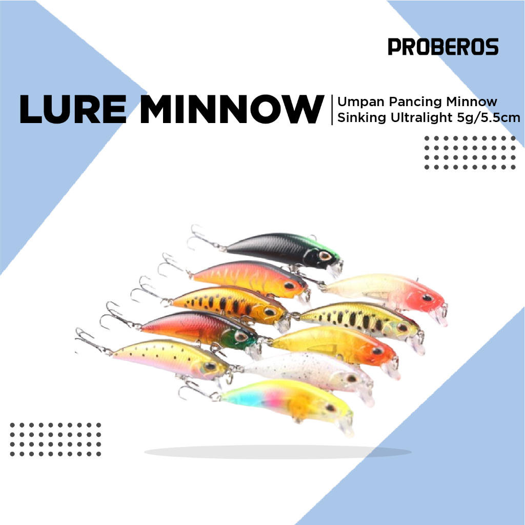 Jual PROBEROS Umpan Lure Minnow Slow Sinking 5G/5,5cm Ultralight MN005 ...