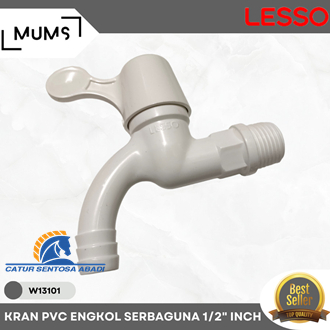 Jual Kran Pvc Tembok Taman Engkol Lesso 1/2" Inch Keran Air Plastik ...