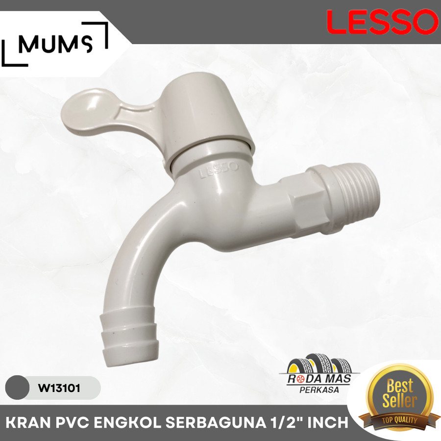 Jual Kran Pvc Tembok Taman Engkol Lesso 1/2" Inch Keran Air Plastik ...