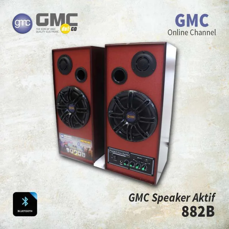 Jual Speaker GMC 882B-Bluetooth Aktif - Speaker Bluetooth (Warna emas ...