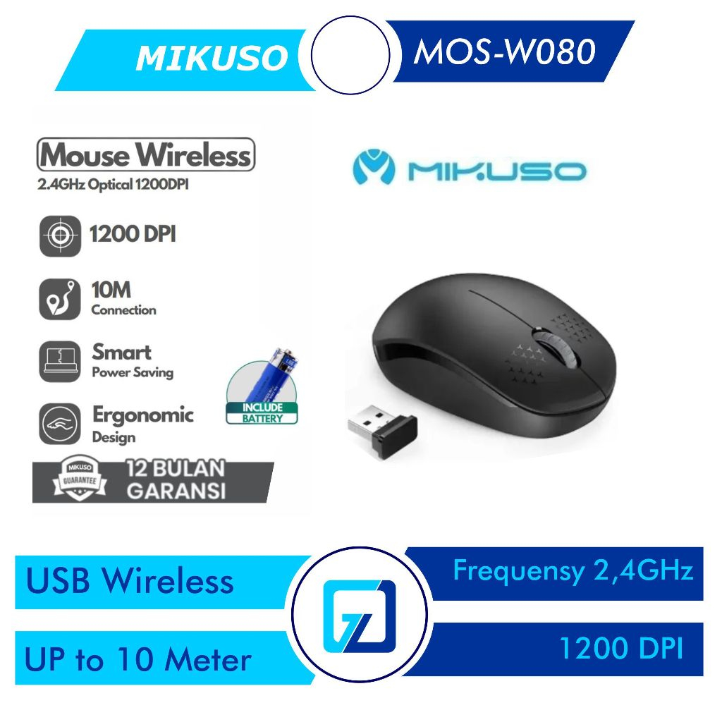 Jual Mouse Wireless Wifi Tanpa kabel Mikuso MOS-W080 Original | Shopee ...