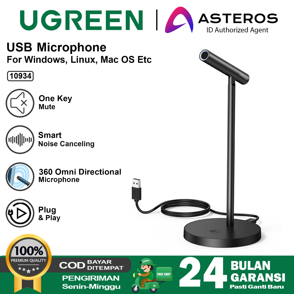Jual UGREEN Microphone Desktop USB Mic For Zoom Streaming Gaming Condenser | Shopee Indonesia
