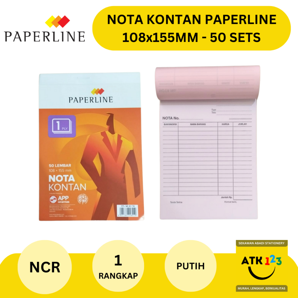 Jual PAPERLINE Nota Kecil 1 Ply Merk Paperline / Rankap 1 / Putih ...