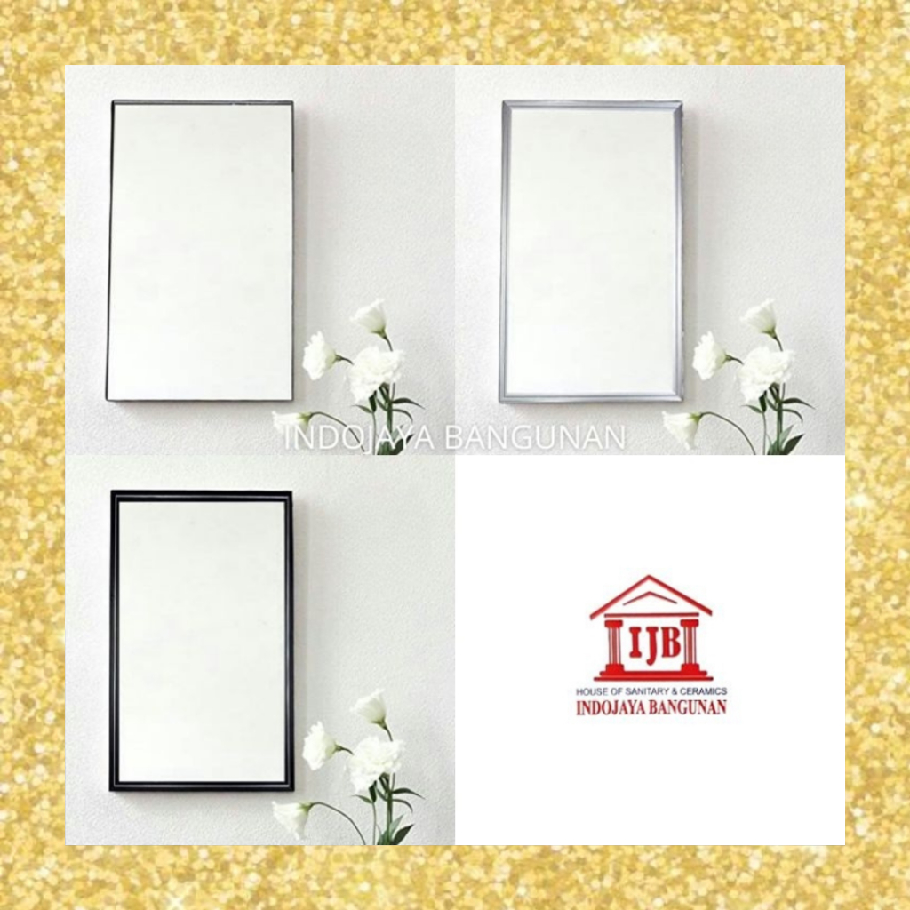 Jual Cermin Kotak Kaca Wastafel Kamar Mandi Bevel Putih Hitam Silver 40x60 60 x 40 Cm | Shopee ...