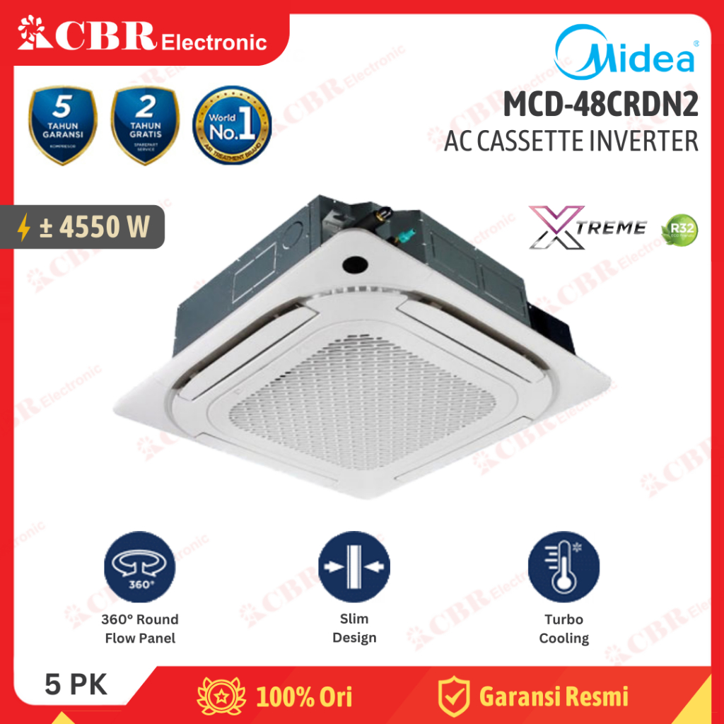Jual AC Cassette MIDEA Inverter 5PK MCD-48CRDN2 + MOUD-48CRDN2 (R410A ...