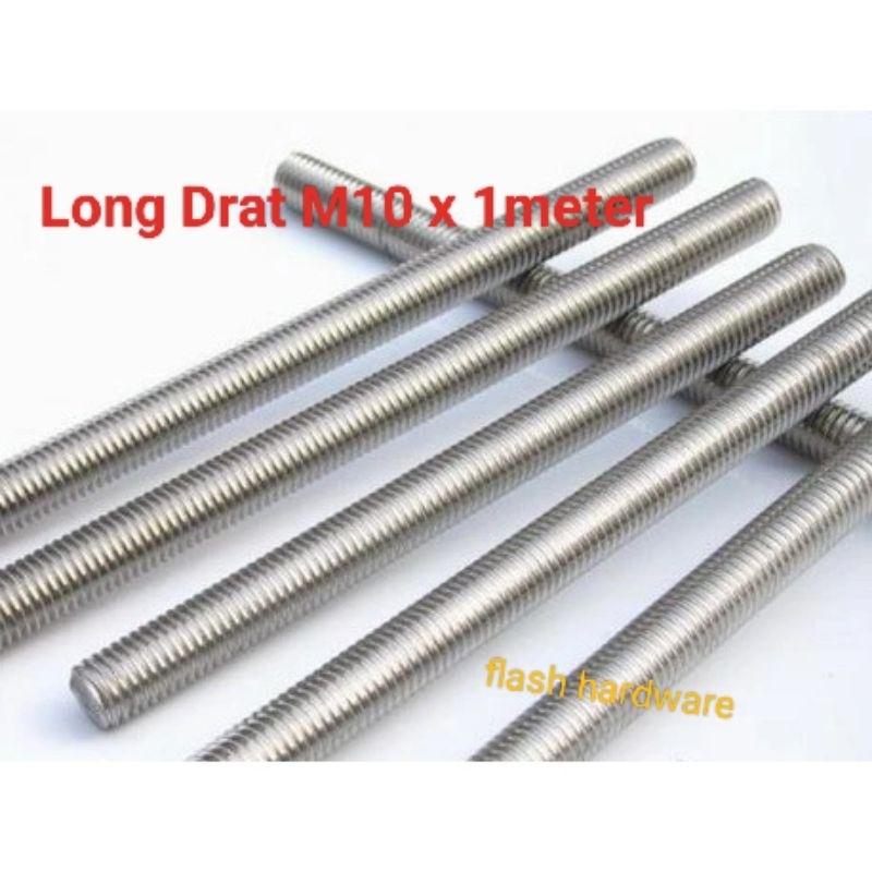 Jual Long drat long bolt Galvanis putih M10 x 1 meter | Shopee Indonesia