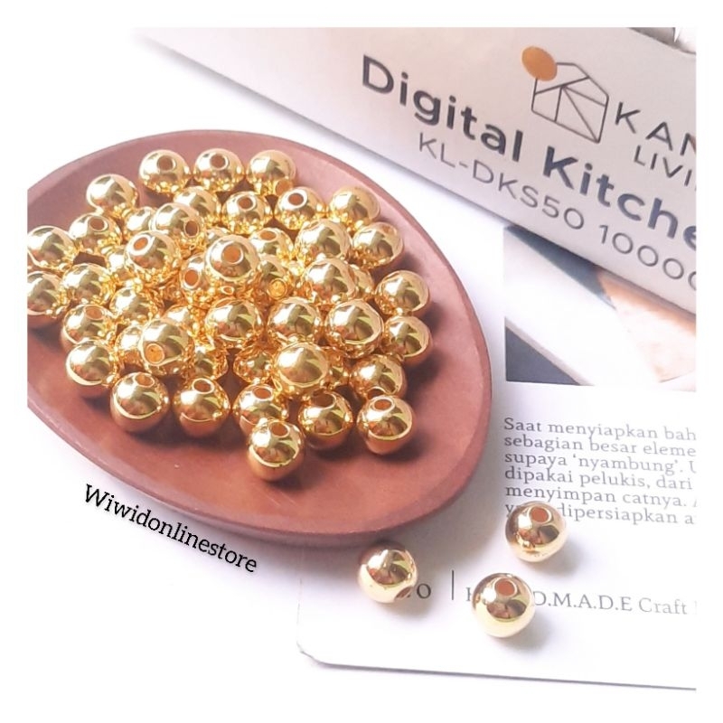 Jual (25 biji) MANIK PAREL EMAS 8 mm | Shopee Indonesia