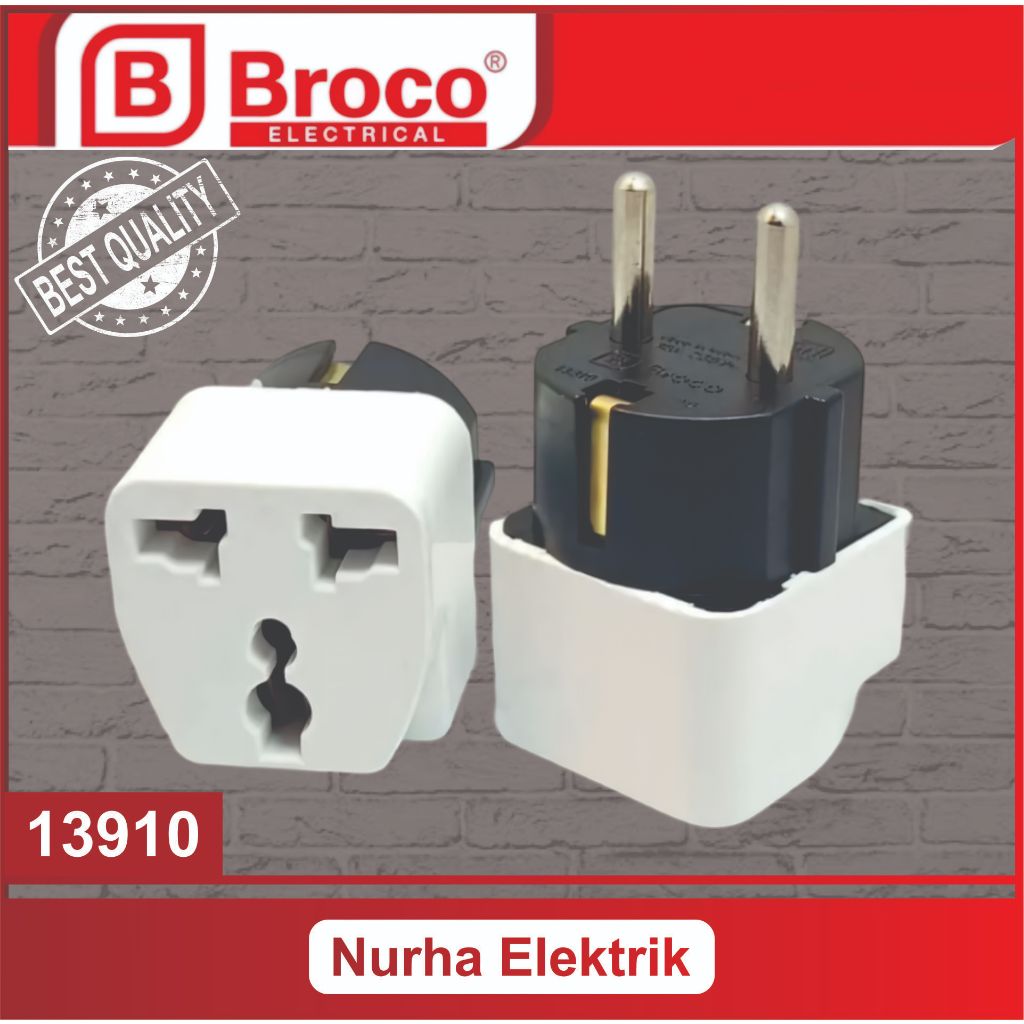 Jual Broco Over Steker Universal 13910 Multi Plug 3P 13A 250v SNI ...